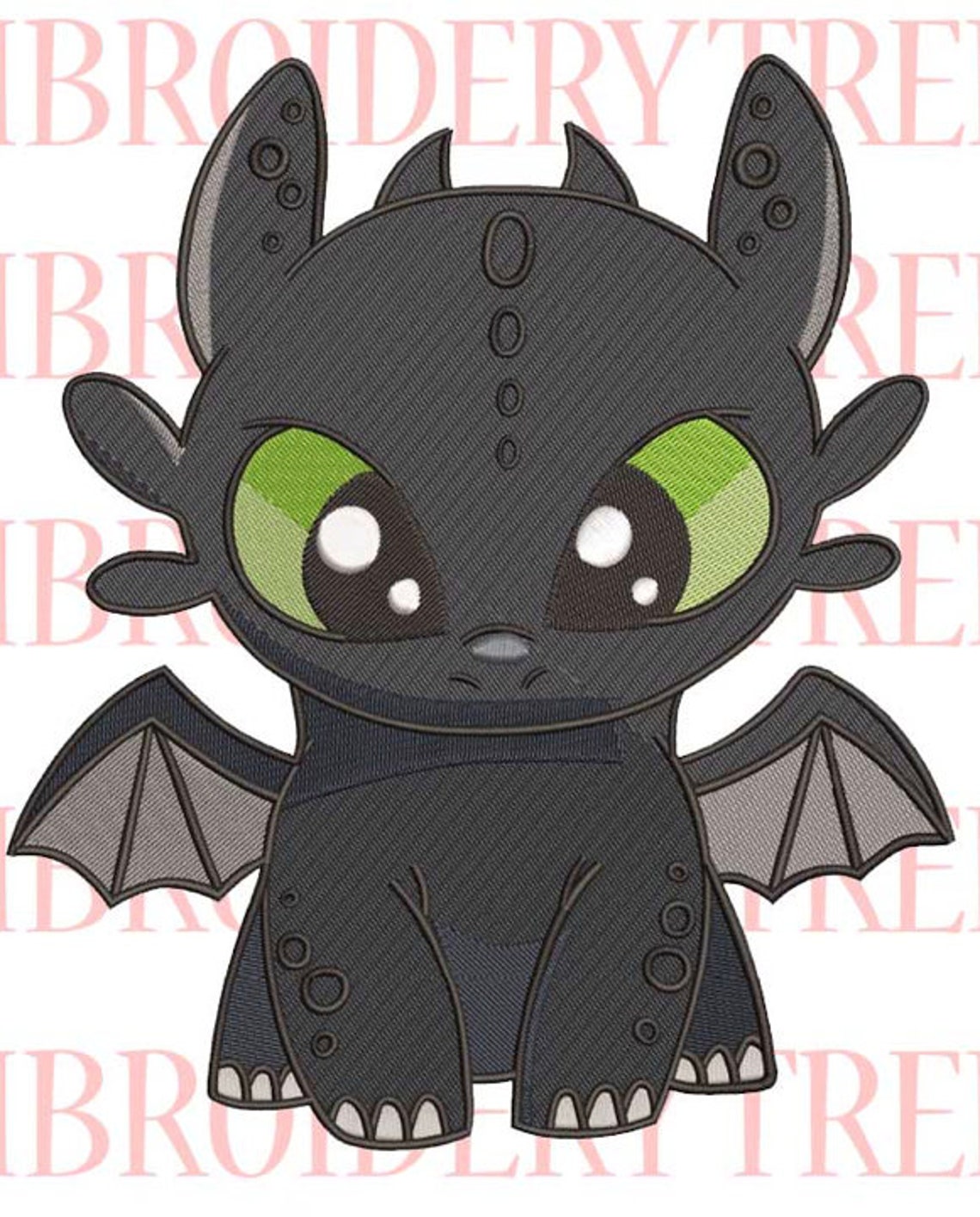 Toothless Machine Design/dragon Machine Embroidery Designs 4 - Etsy