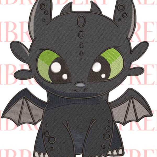 Toothless Embroidery - Etsy