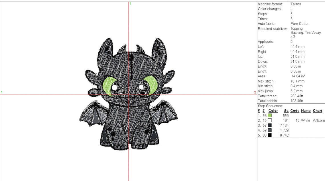 Toothless Machine Design/dragon Machine Embroidery Designs 4 - Etsy