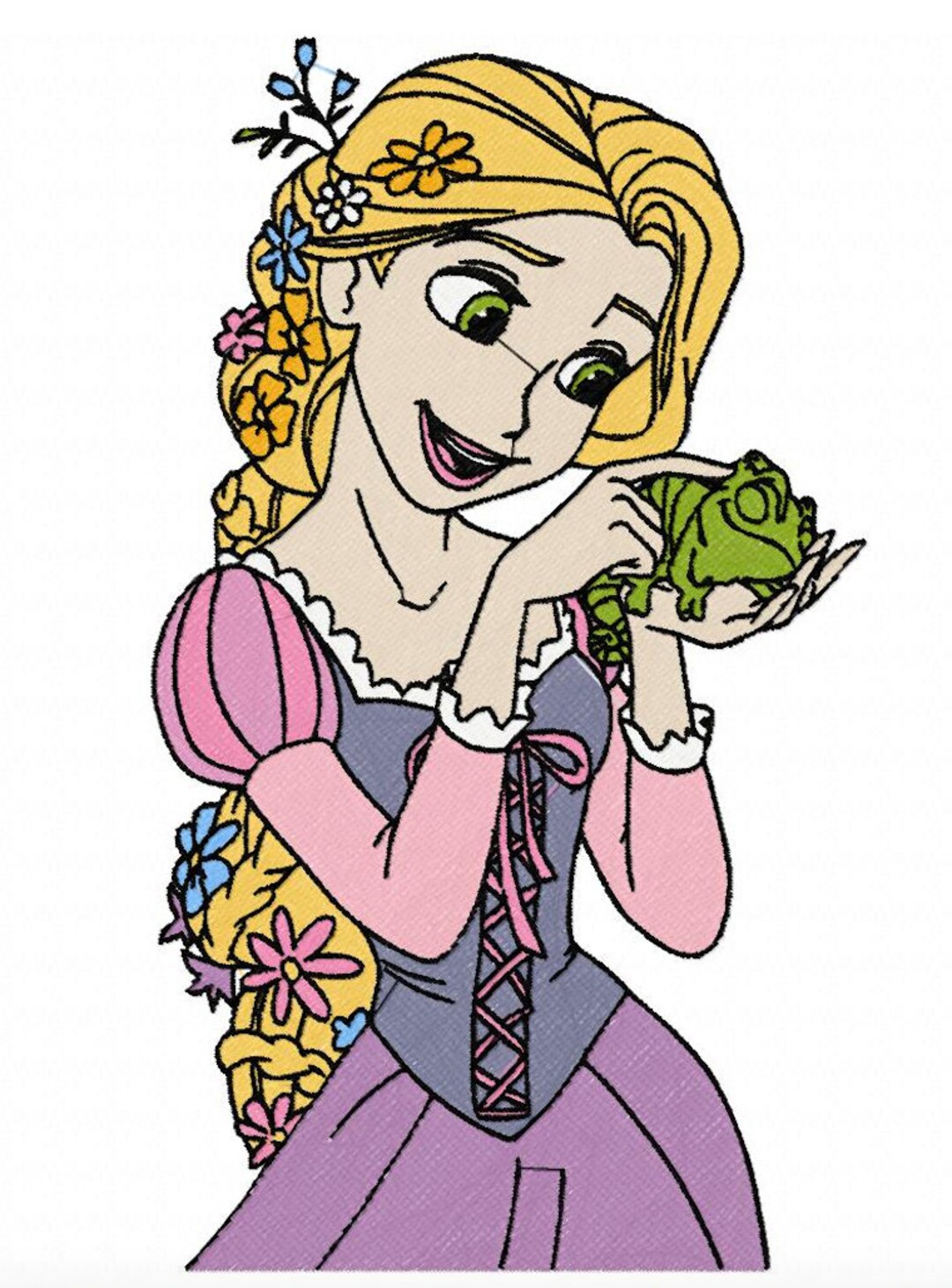 Rapunzel With Pascal Embroidery Design/ Tangled Machine Design Instant ...
