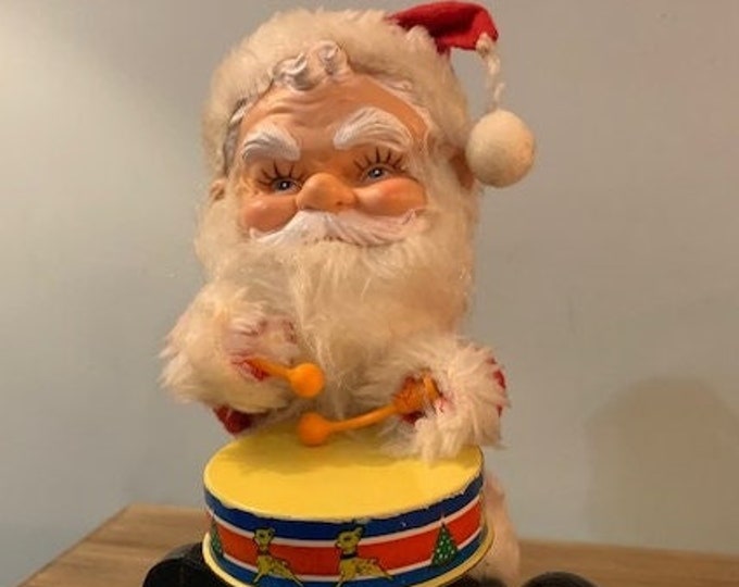 Vintage Christmas 1978 Wind up Drumming Santa Claus Yuletide ...
