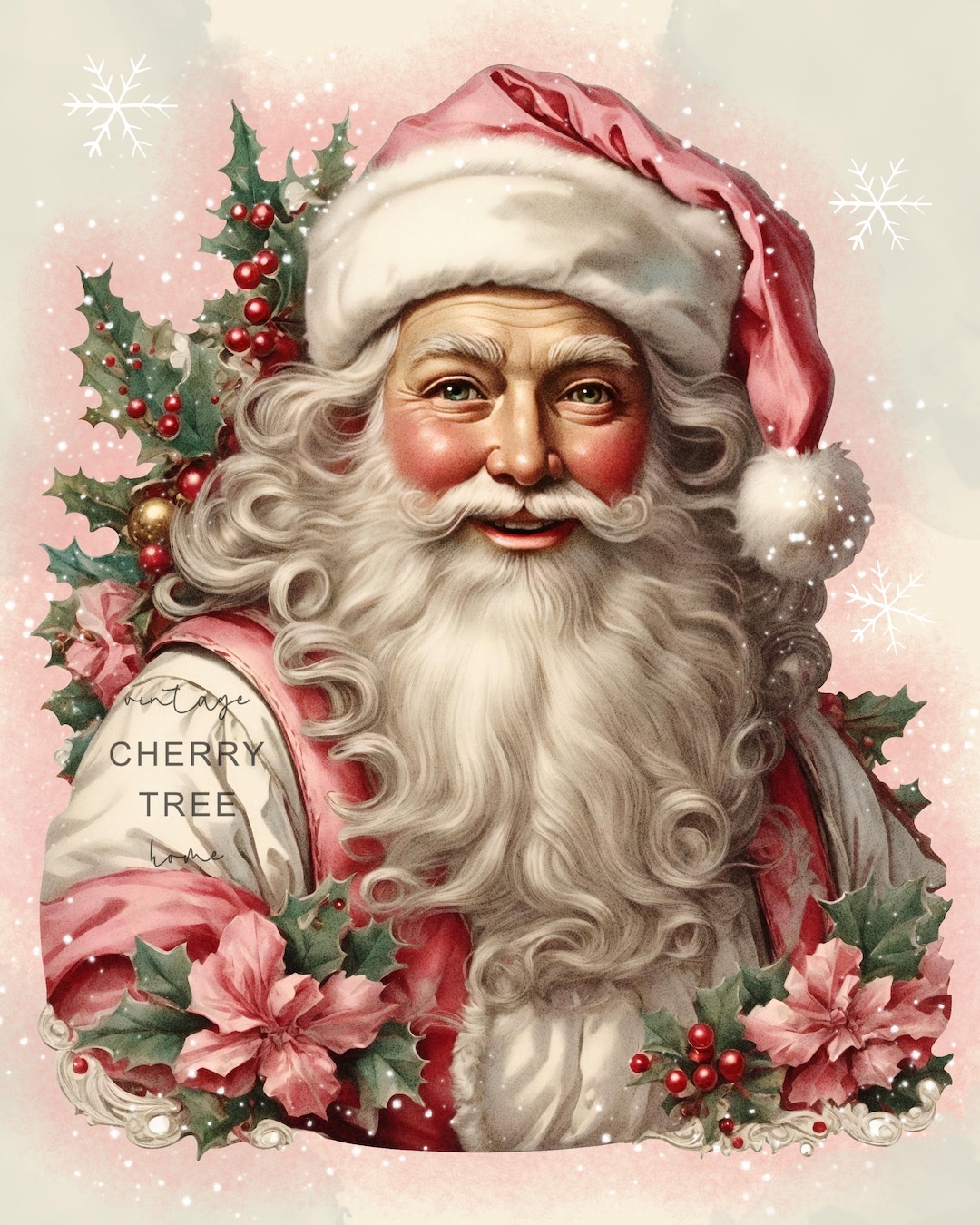 Shabby Chic Pink Christmas Santa Claus Victorian Journal Ephemera ...