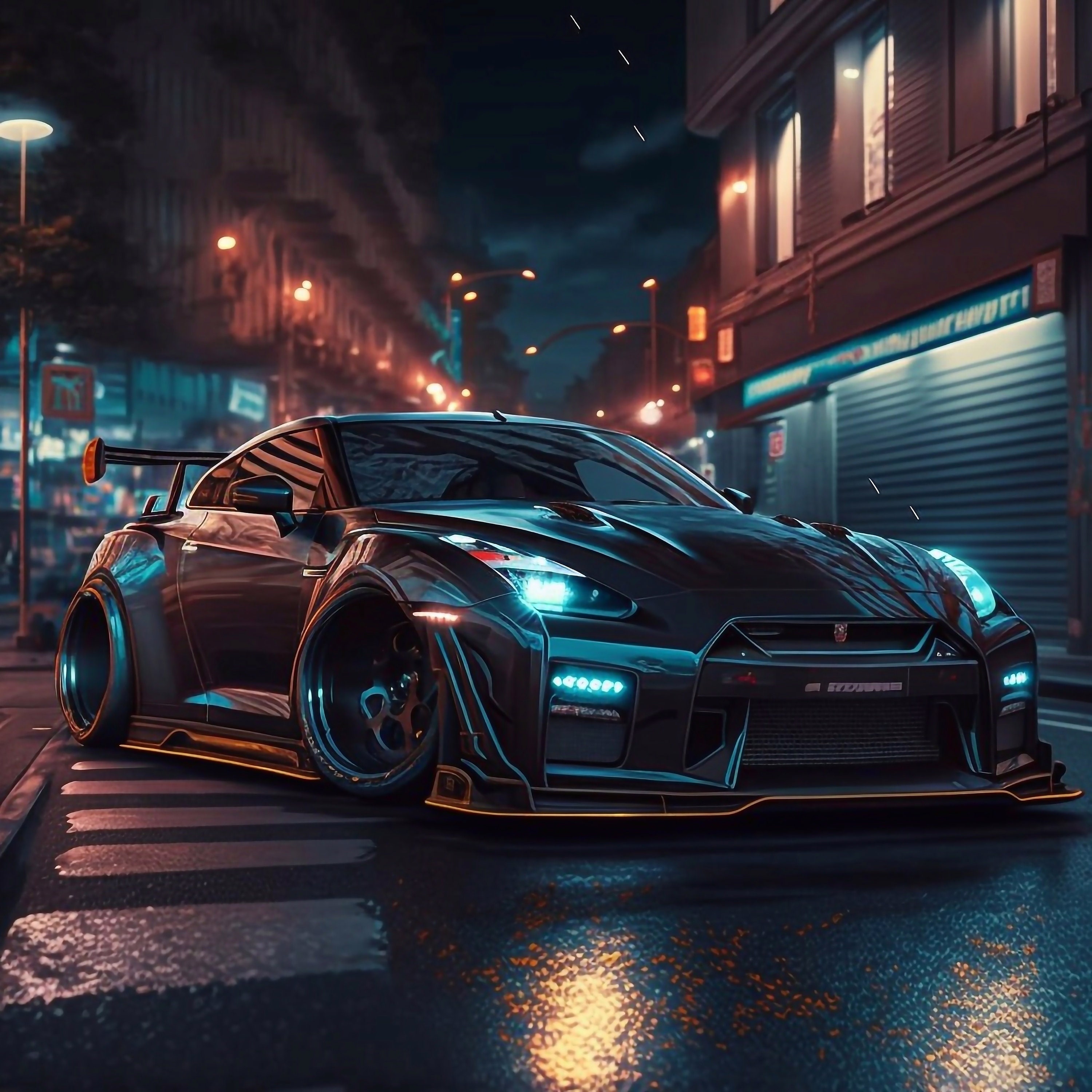 Nissan Gtr Painting Digital Poster Car Canvas Car Painting - Etsy