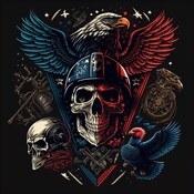 Outlaw Biker Skull, Flaming Wings, Instant Download, Digital Graphics ...
