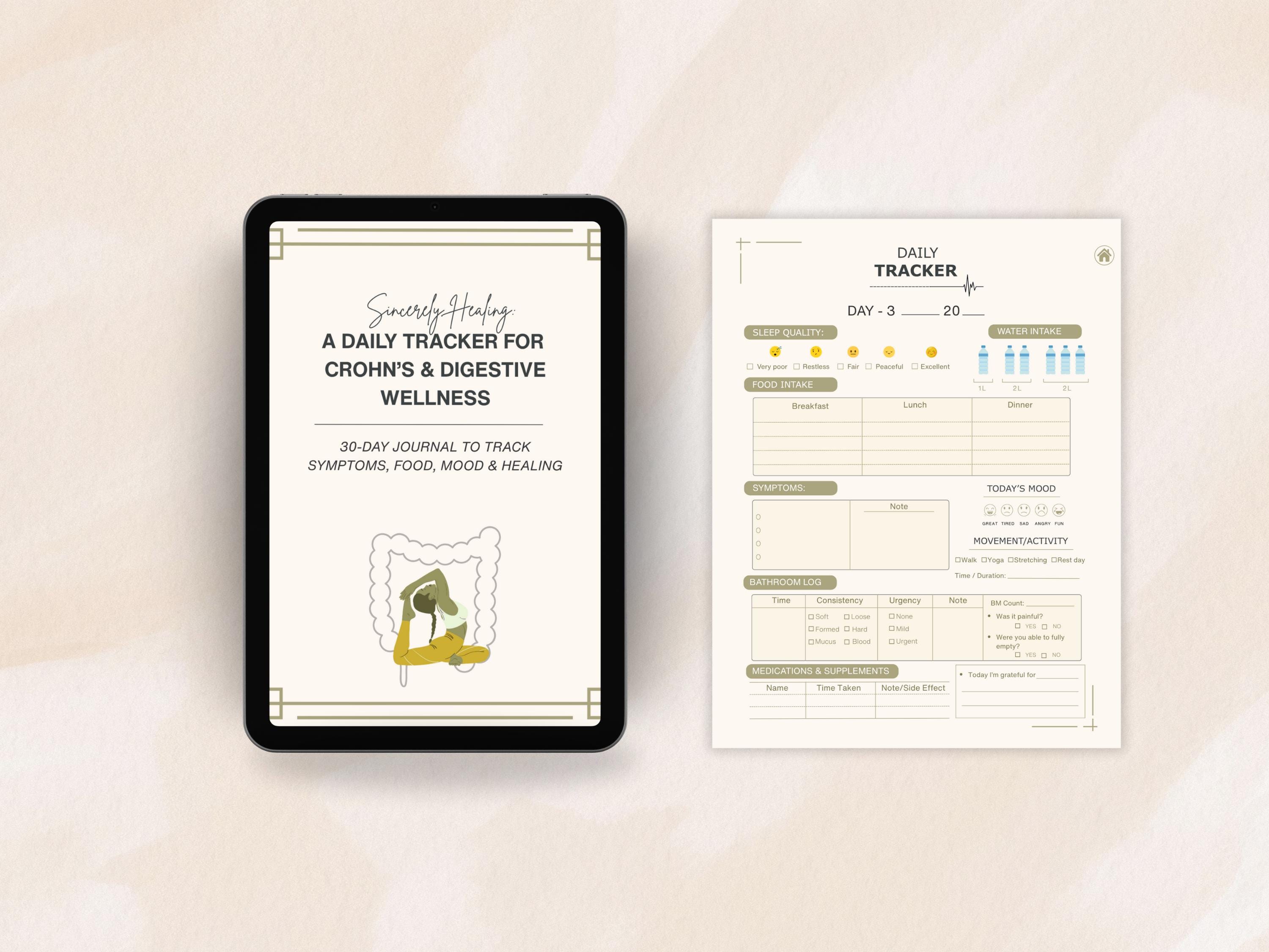 Crohn’s and Digestive Symptom Tracker – Printable & Digital PDF Journal ...