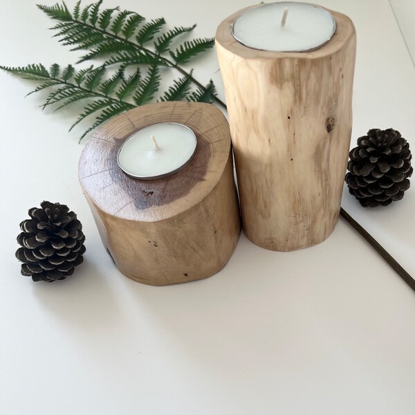 Log Candle Holder - Etsy