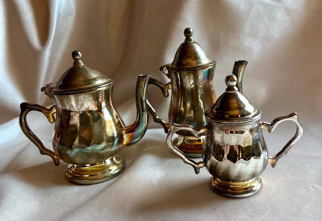 Godinger Silver Coffee, Tea, Sugar Set - Etsy