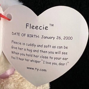 Ty Beanie Baby - FLEECIE THE LAMB- 2000 - Etsy UK