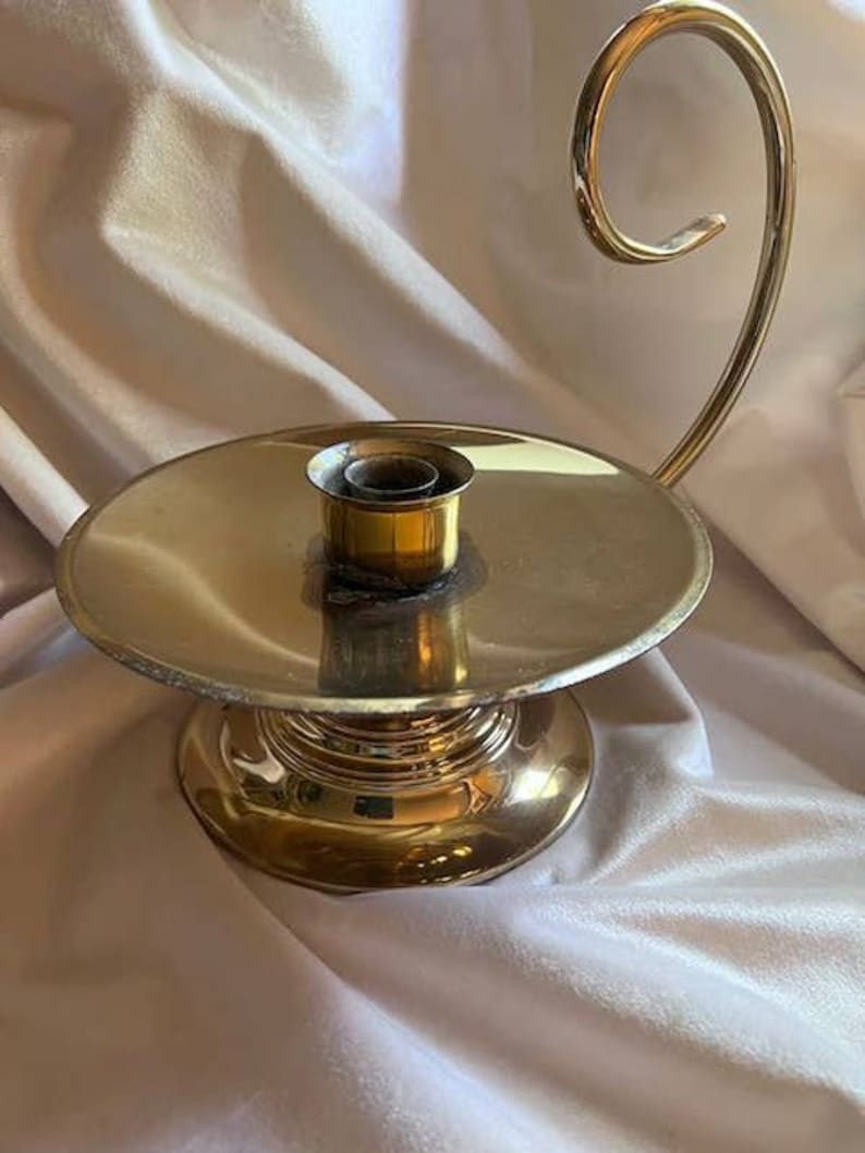Baldwin Brass Candle Holder With Scroll - Etsy