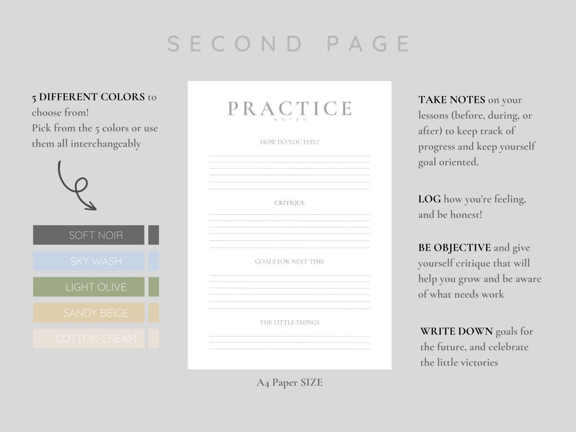 Printable Music Practice Log BUNDLE, Hours Tracker, Musician Practice ...