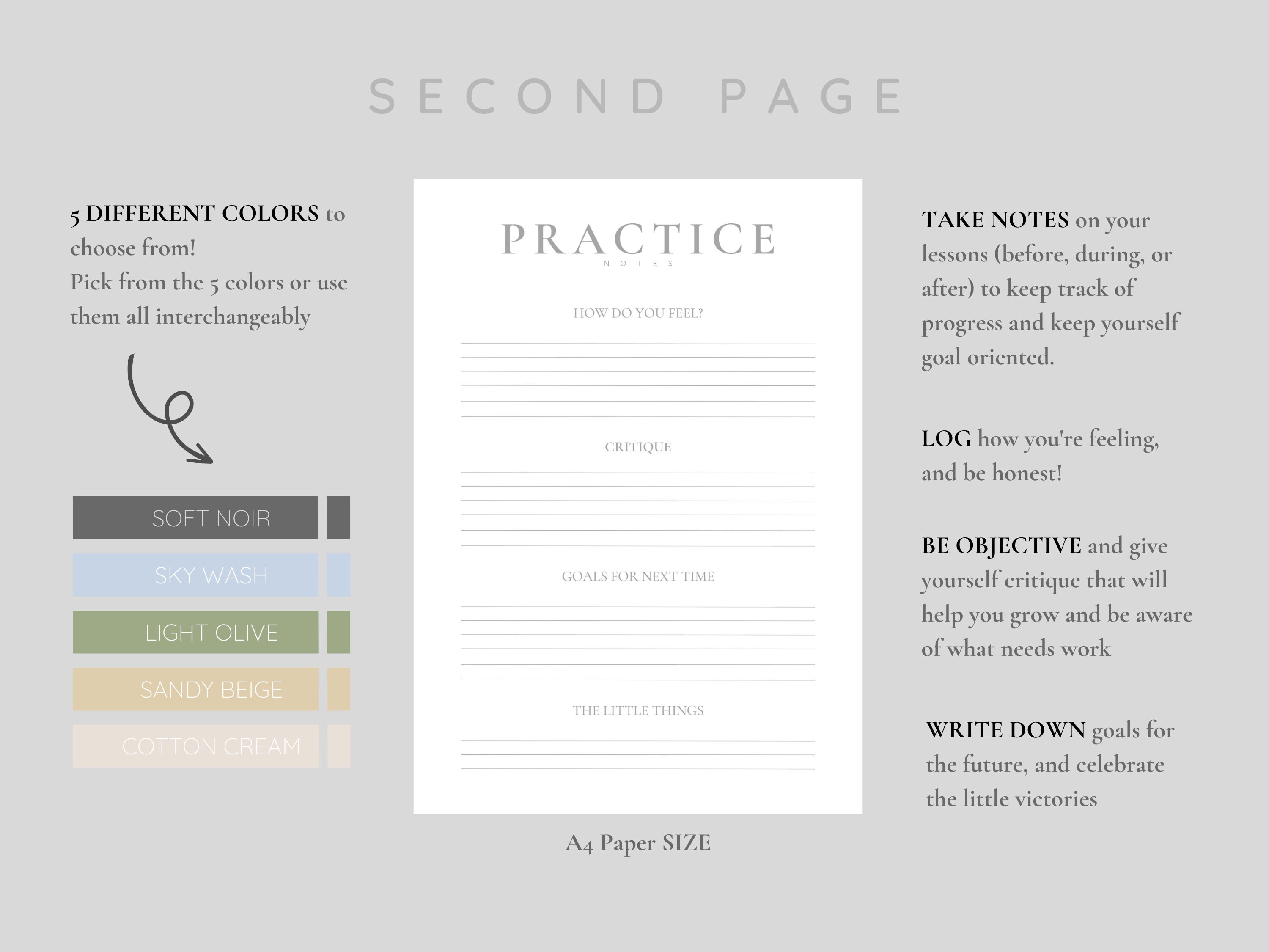 Printable Music Practice Log BUNDLE, Hours Tracker, Musician Practice ...