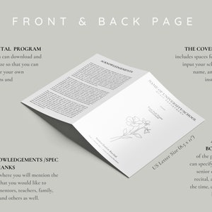 US Letter | Recital Program Template Simple Design | Piano, Editable ...