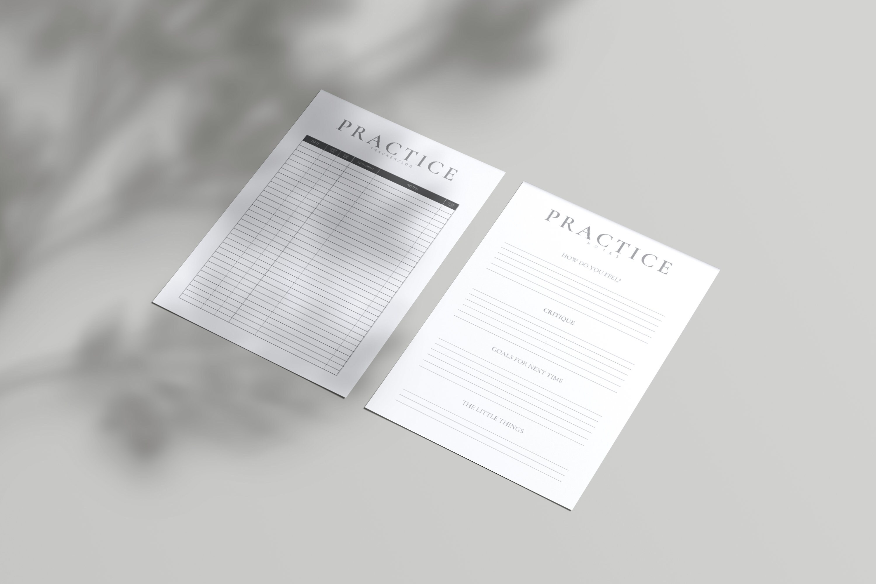 Printable Music Practice Log BUNDLE, Hours Tracker, Musician Practice ...