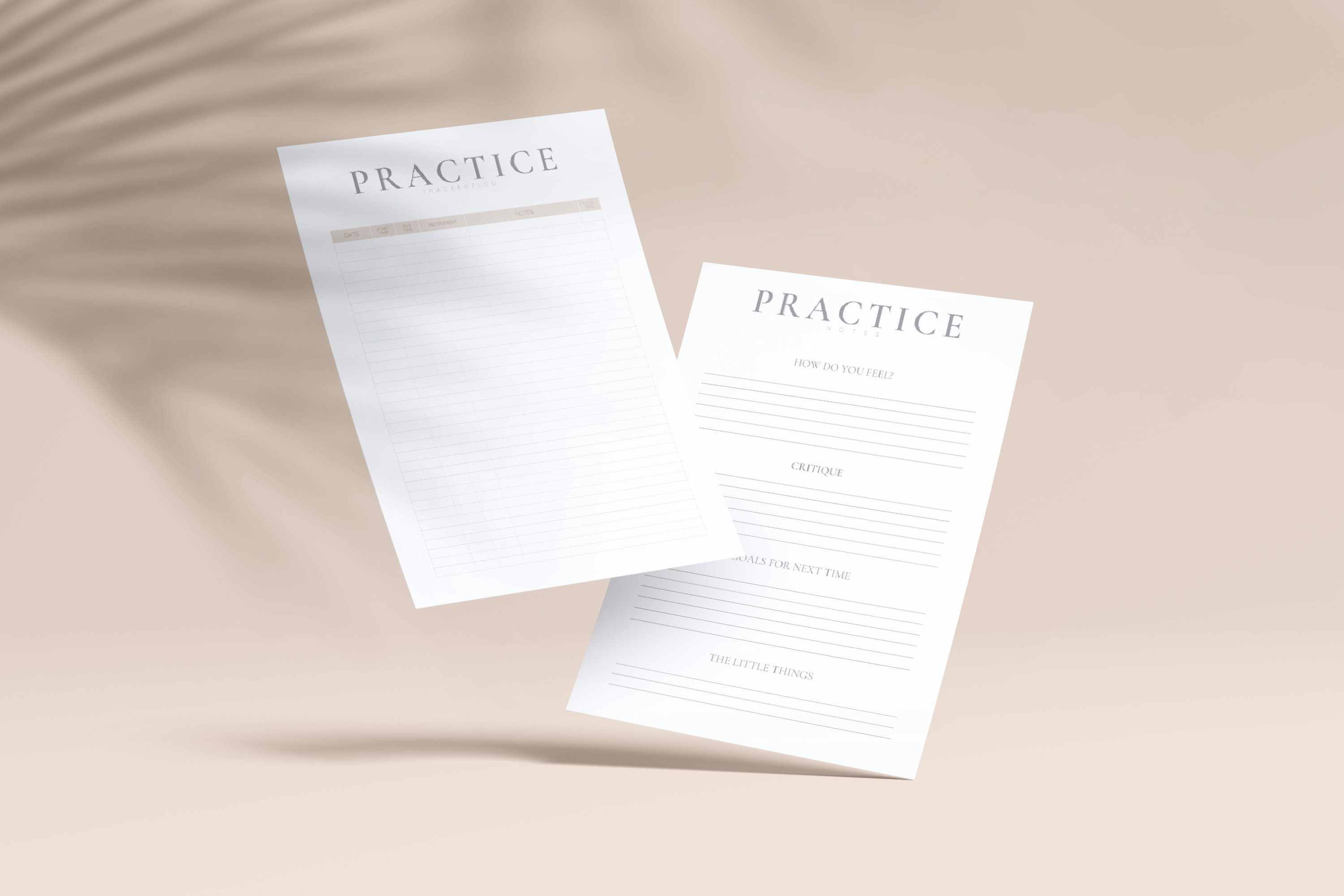 Printable Music Practice Log BUNDLE, Hours Tracker, Musician Practice ...