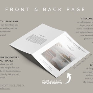 Solo Recital Program Template, Canva Design, Editable Printable Program ...