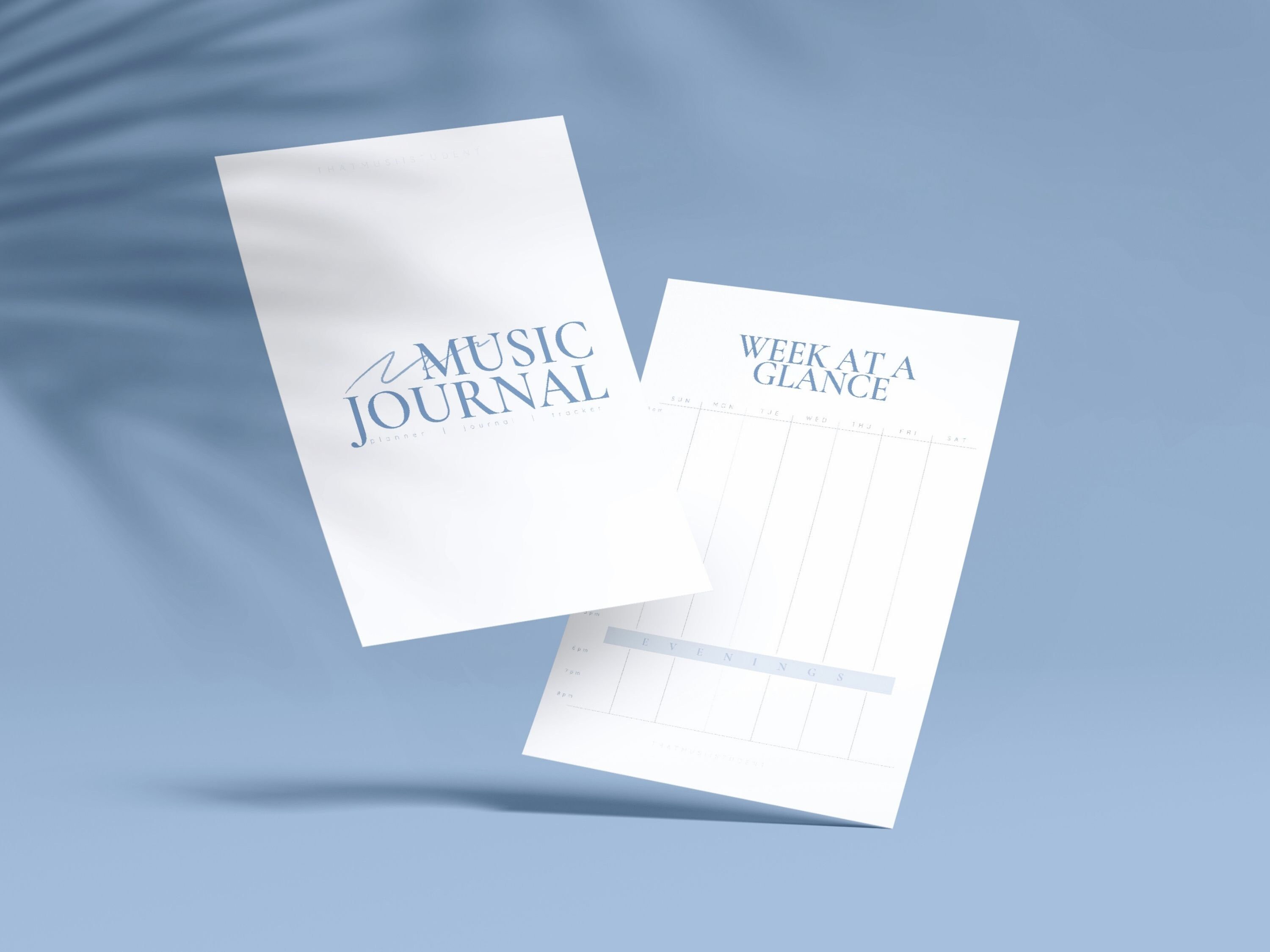 Digital Printable Music Journal (BLUE), Musician Practice Planner ...