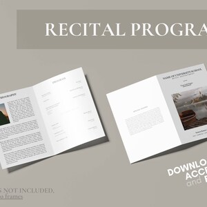 Solo Recital Program Template, Canva Design, Editable Printable Program ...