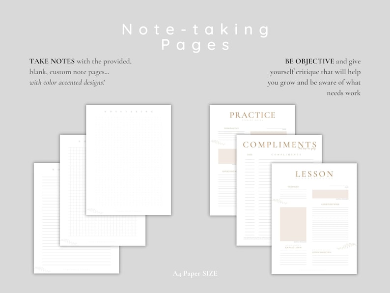 Digital Printable Music Journal BUNDLE, Musician Practice Planner ...