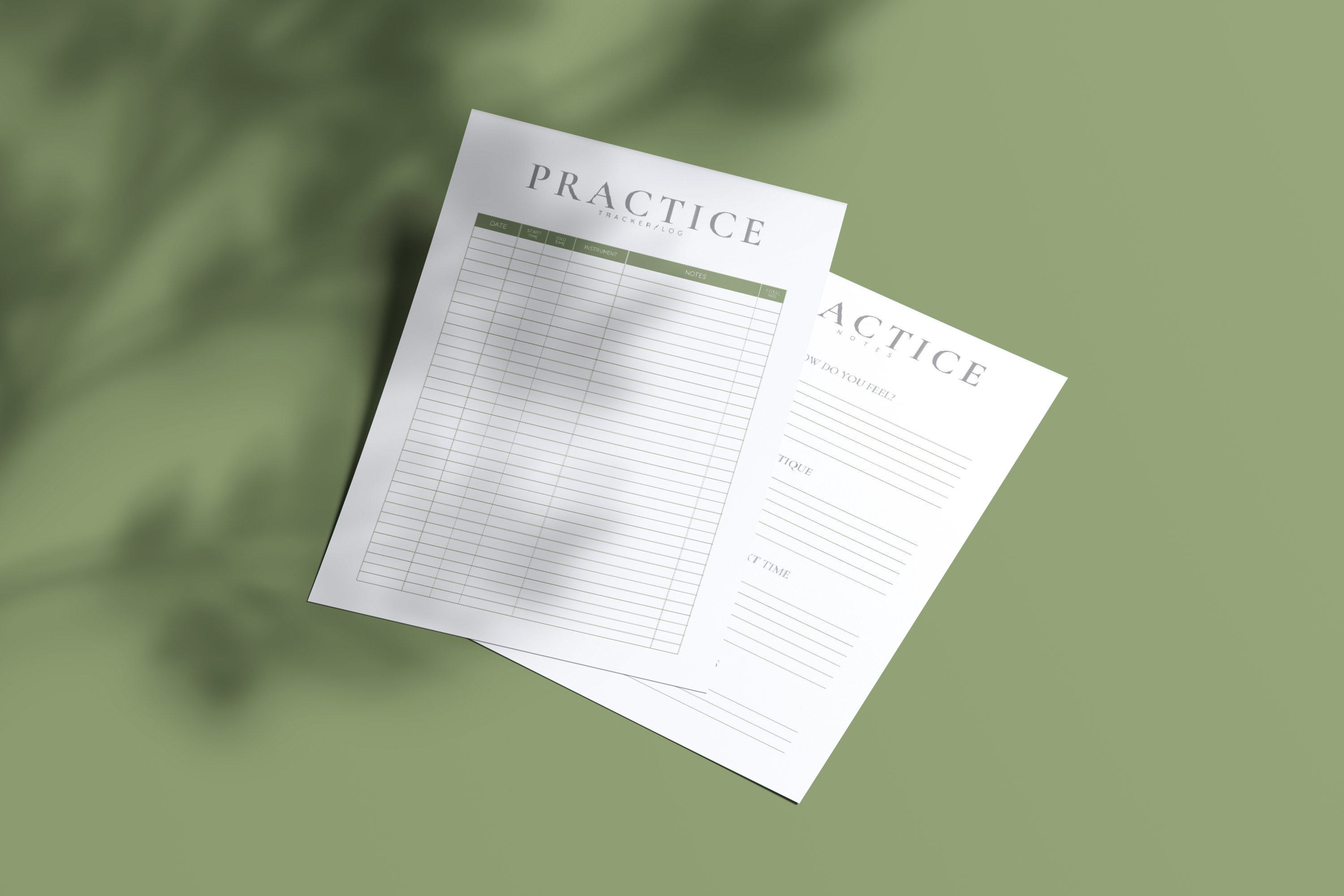 Printable Music Practice Log BUNDLE, Hours Tracker, Musician Practice ...