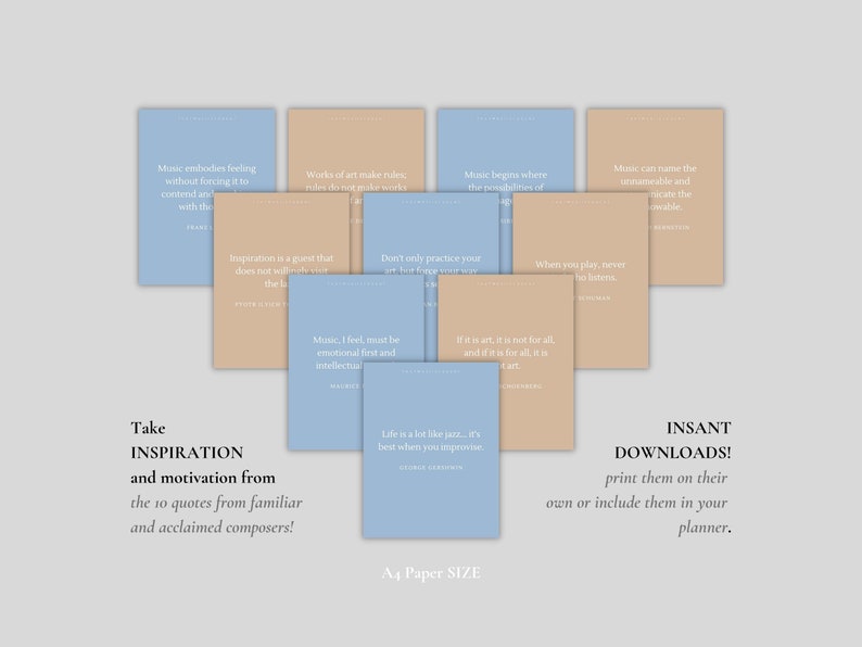 Digital Printable Music Journal BUNDLE, Musician Practice Planner ...