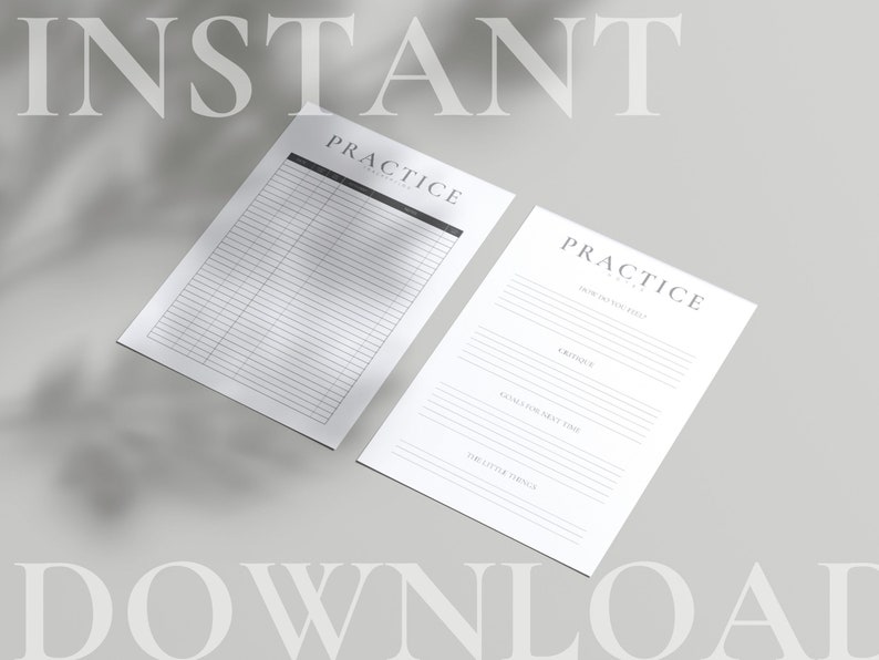 Music Practice Log Sheet, Practice Tracker, Musician Journal, Practice ...