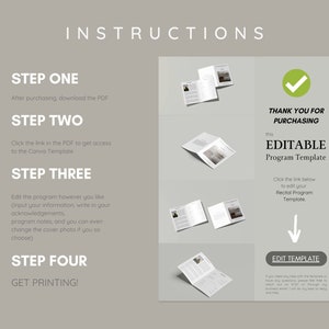 Solo Recital Program Template, Canva Design, Editable Printable Program ...