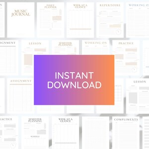 Digital Printable Music Journal BUNDLE, Musician Practice Planner ...