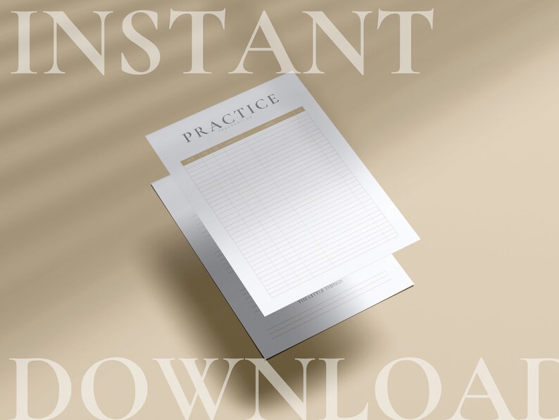 Music Practice Log Sheet, Practice Tracker, Musician Journal, Practice ...