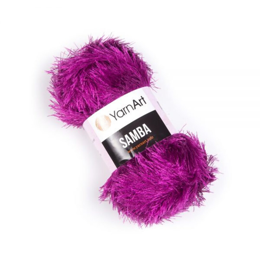 Yarnart Samba Yarn,fur Yarn,eyelash Yarn,purple Eyelash Yarn,faux Fur ...