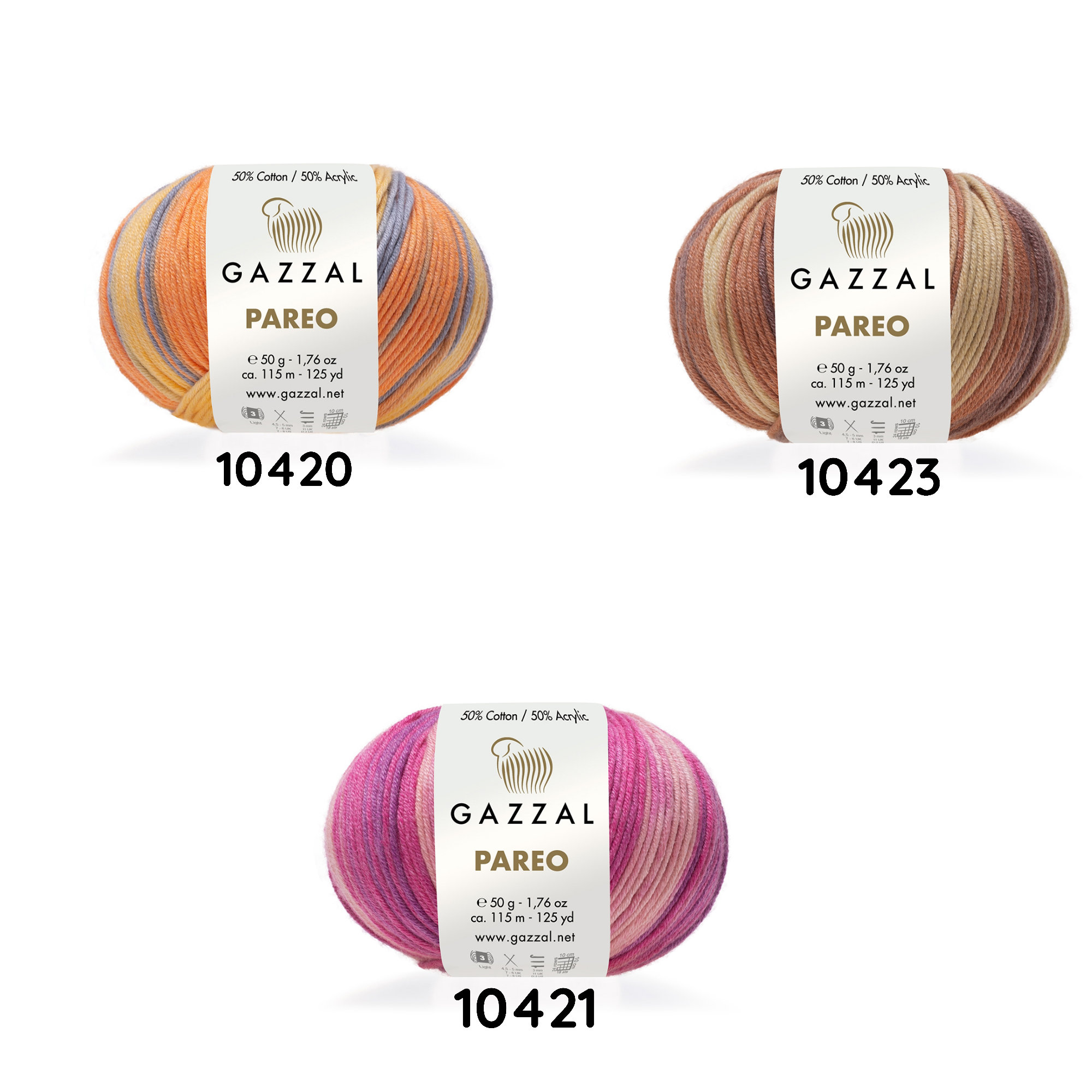 Gazzal Pareo Cotton Yarn50 Grams115 Meters Amigurumi - Etsy