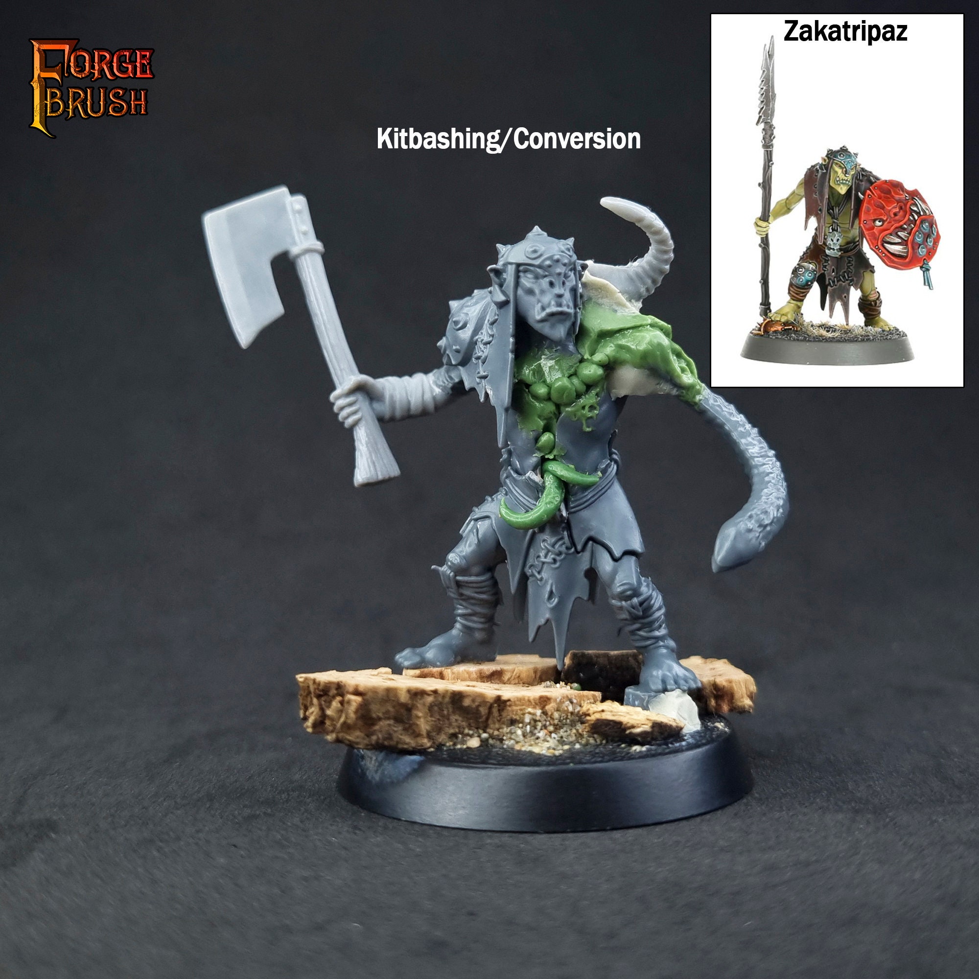 Kitbashing Conversion: Gutrippaz Orruk Custom Miniature. - Etsy