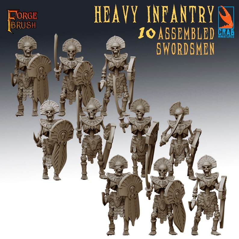 Skeleton Warriors Heavy Infantry, 10 Miniatures Pharaoh's Legacy - Etsy