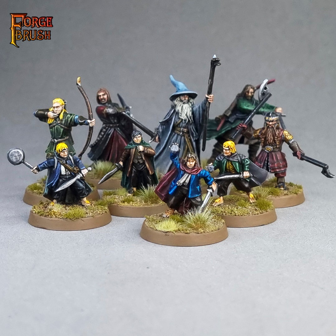 Painted Fellowship of the Ring. Gandalf the Grey, Aragorn, Legolas ...