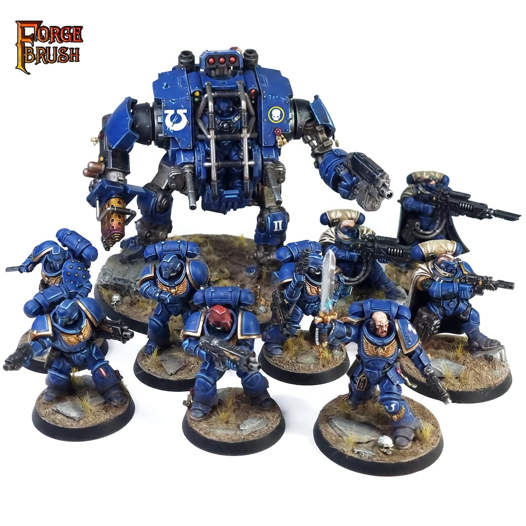 Space Marines Army PAINTED Warhammer 40k. Primaris Ultramarines PREMIUM ...