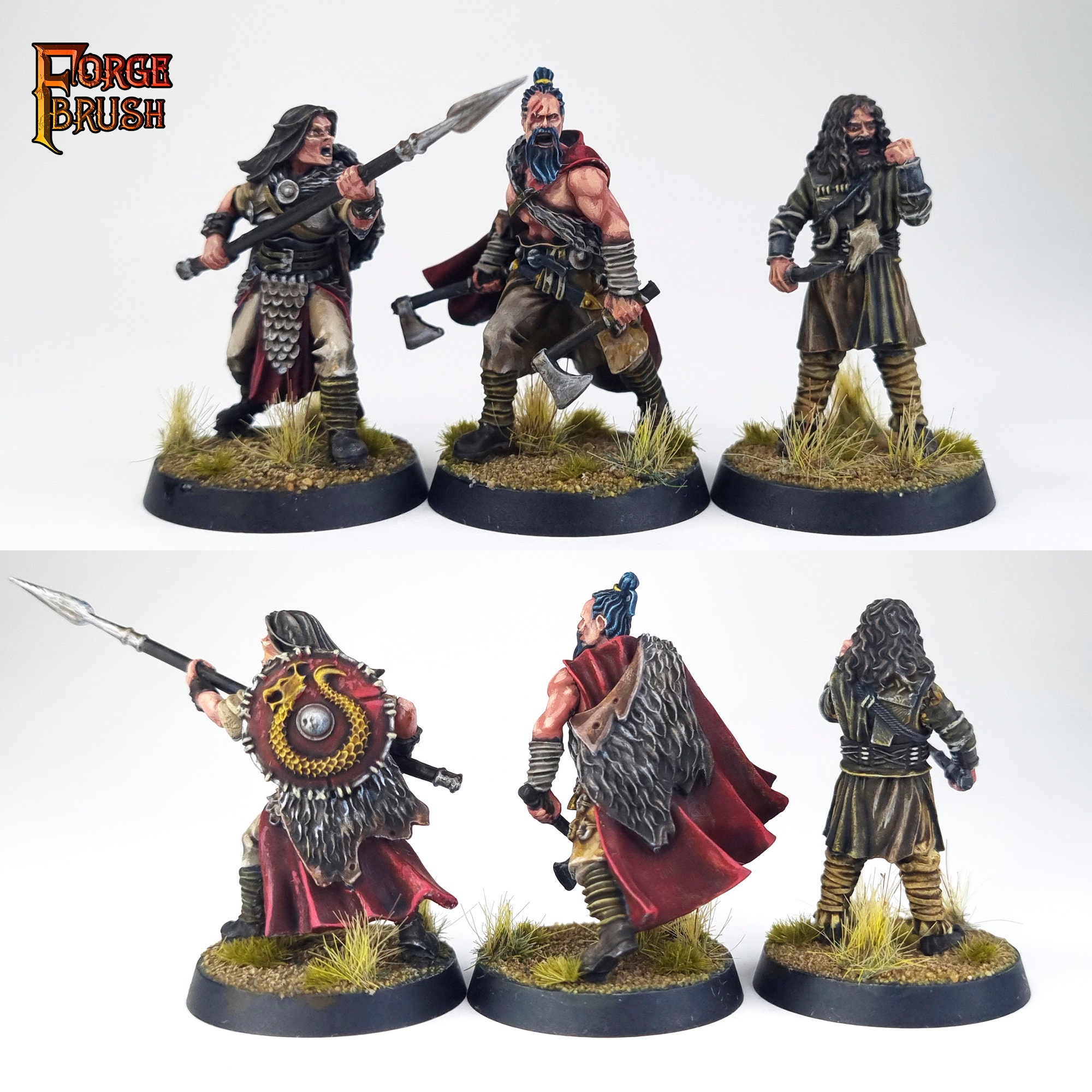 Heroes of Dunland, Dunlending Huscarls, Painted Miniatures LOTR Mesbg ...