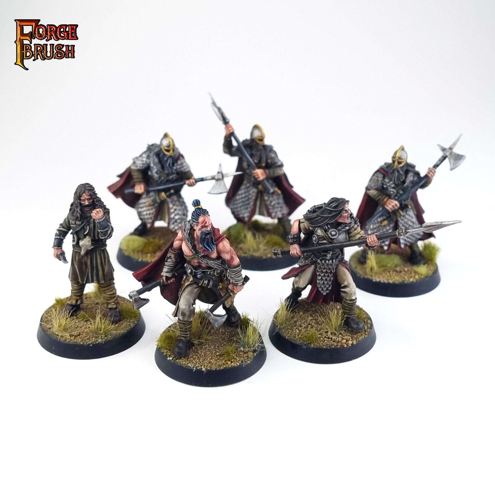Heroes of Dunland, Dunlending Huscarls, Painted Miniatures LOTR Mesbg ...