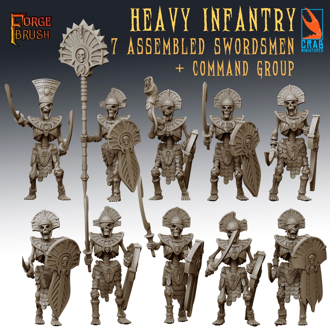 Skeleton Warriors Heavy Infantry, 10 Miniatures Pharaoh's Legacy - Etsy