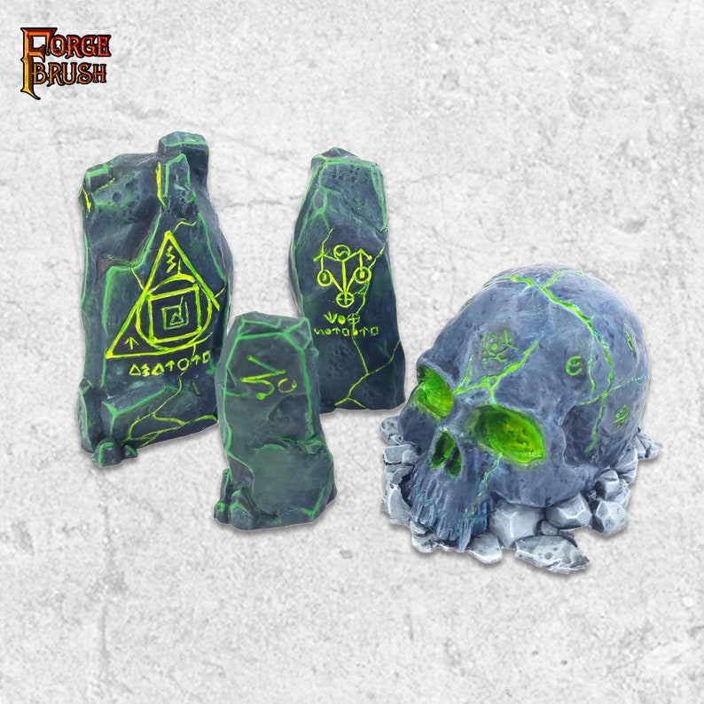 Magical Menhir Monolith, Skull painted Miniature Scenery, Wargaming ...