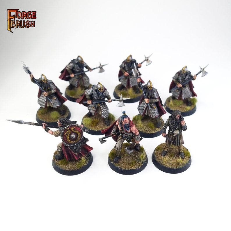 Heroes of Dunland, Dunlending Huscarls, Painted Miniatures LOTR Mesbg ...