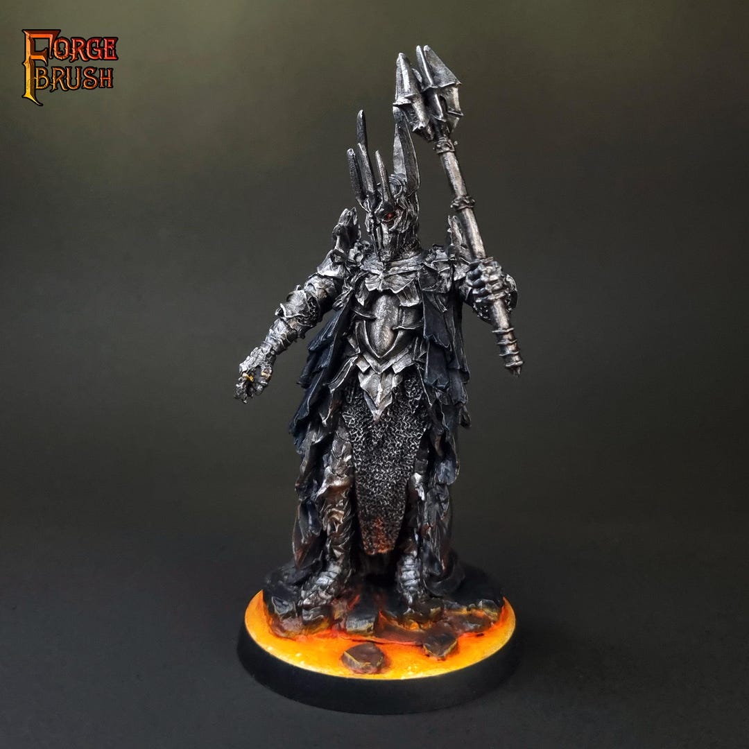 Painted Sauron Miniature. Custom Lava Base. MESBG Commission Painting ...