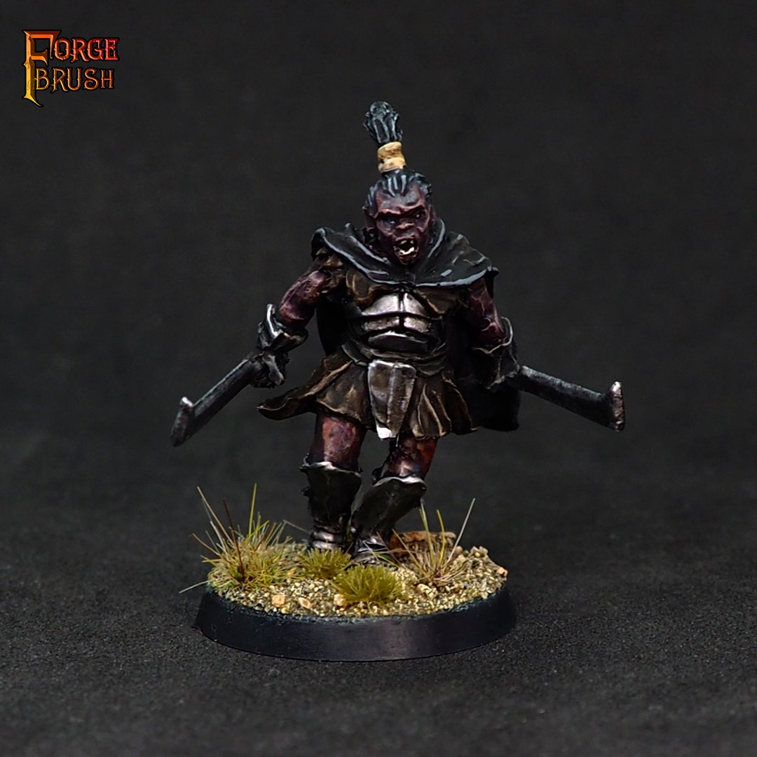 Painted Mauhur Uruk Hai Captain. Miniature Mesbg. Middle Earth Strategy ...