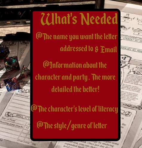 Virtual Letter From Your DND Character - Etsy