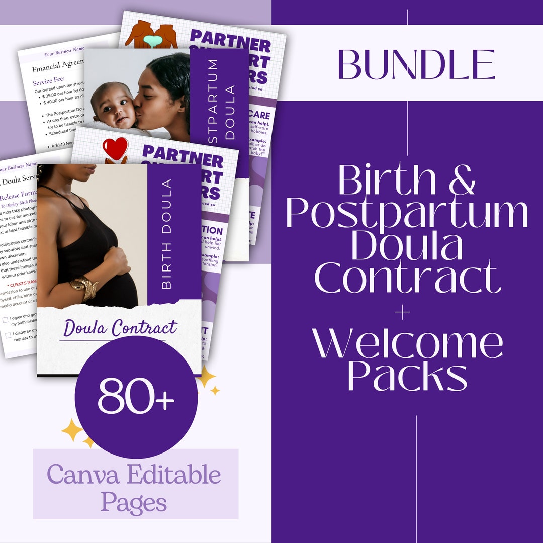 Birth + Postpartum Doula Bundle Contract & Welcome Packet | Business ...
