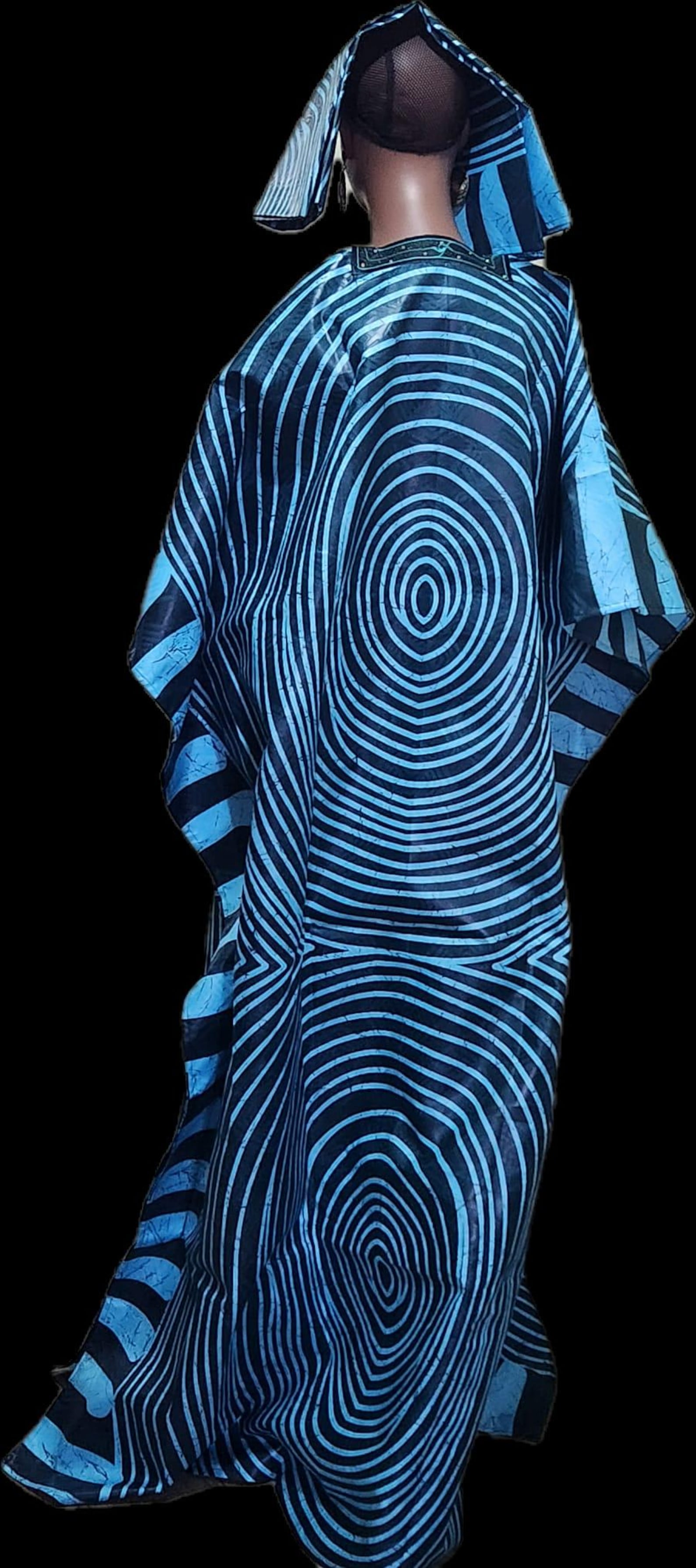 African Bubu Dress With Embroidered With Scarf - Etsy