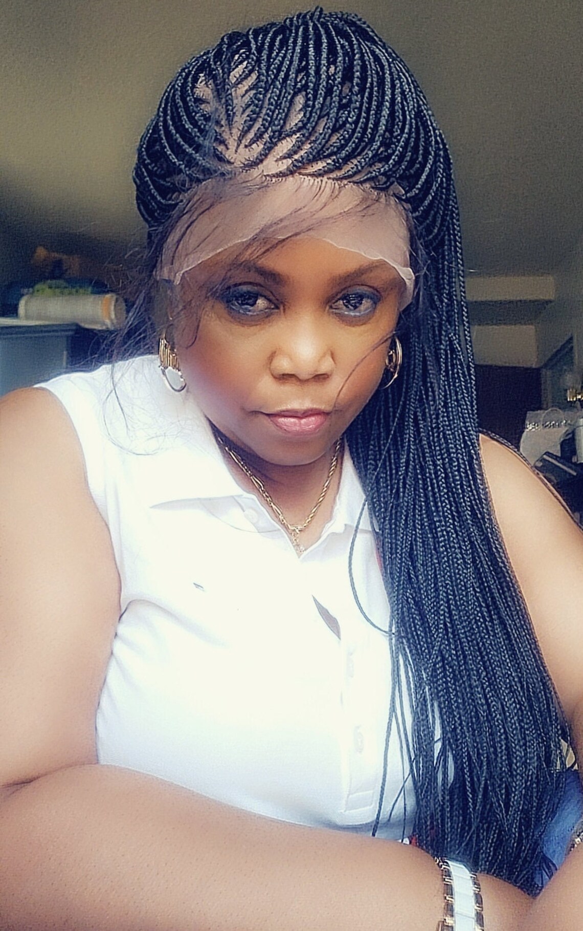 100% Handmade Pencil Braided Wig Made With Full Lace Wig 1B - Etsy