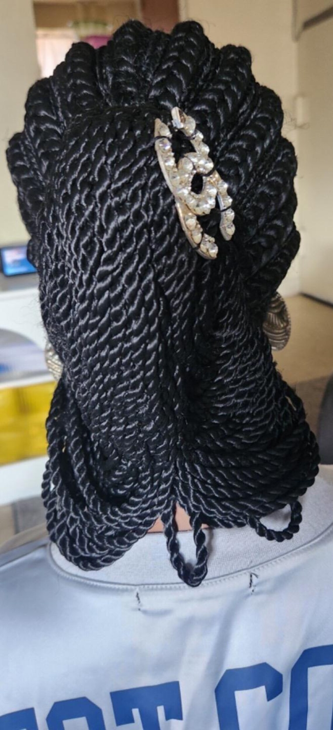 Fully Hand Braided Ghana Banana Cornrow Wig Ponytail Elephant 1B - Etsy