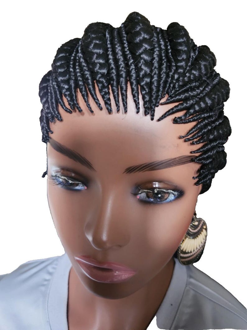 Fully Hand Braided Ghana Banana Cornrow Wig Ponytail Elephant 1B - Etsy