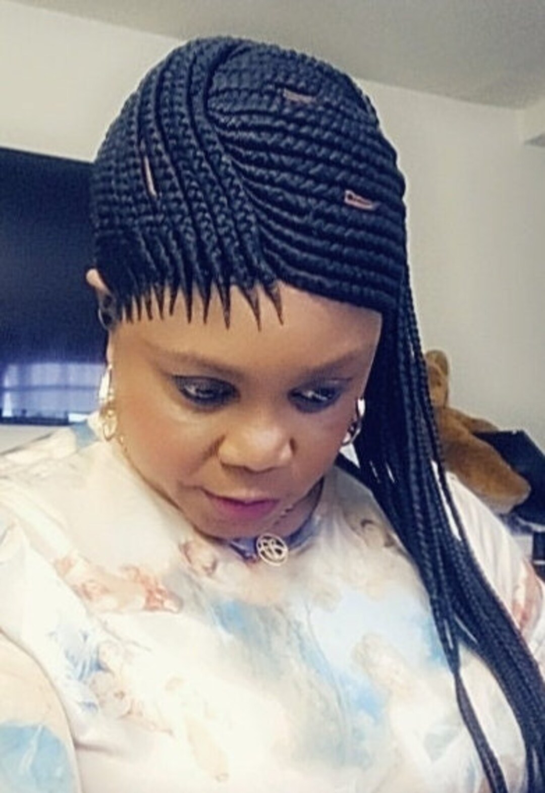 Fully Hand Braided Box Lemonade Braids Cornrow Wig 1B With Brown ...