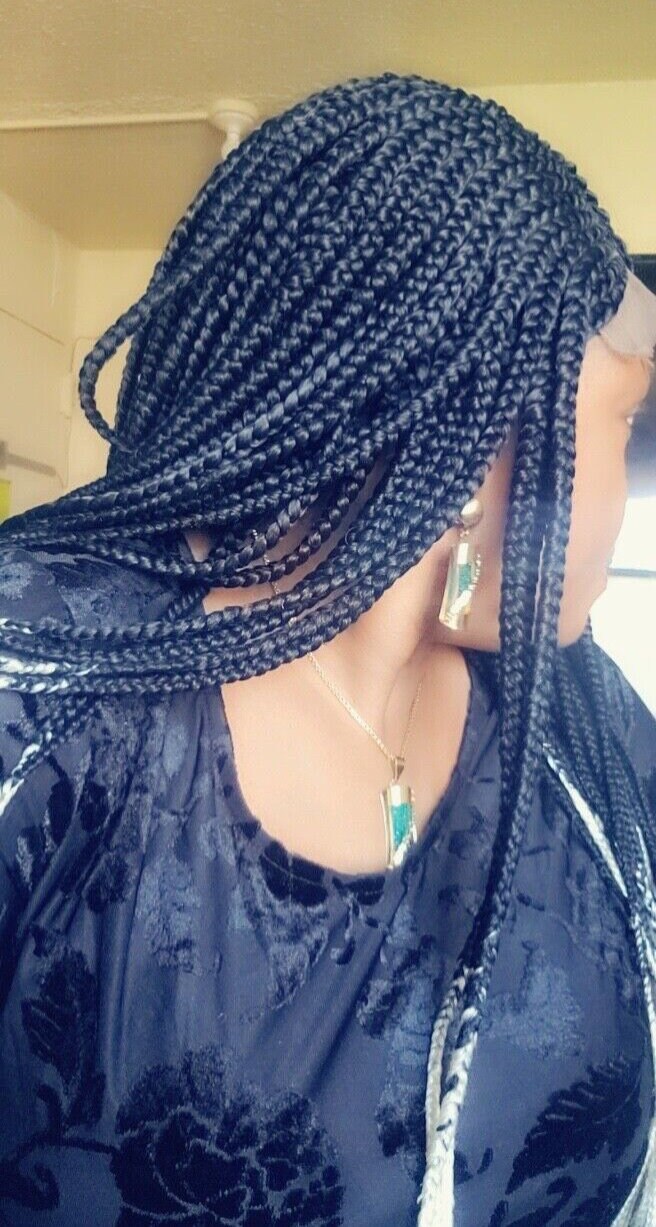 Fully Hand Braided Box Braids 4X4 Lace Cornrow Wig 1b/blond - Etsy