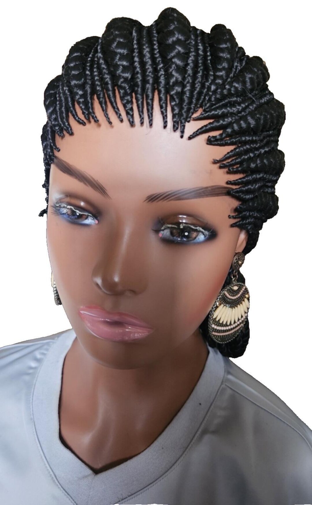 Fully Hand Braided Ghana Banana Cornrow Wig Ponytail Elephant 1B - Etsy